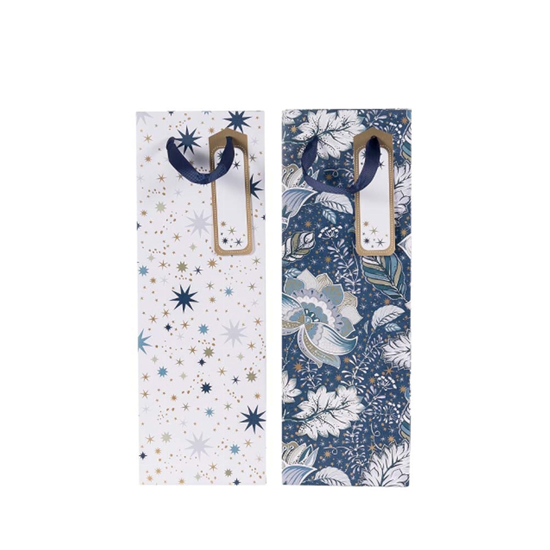 Navy & White Christmas Bottle Gift Bags – Hemels